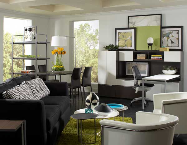Rent the STAKS Integrated Home Office with 22" White Desk | CORT ...